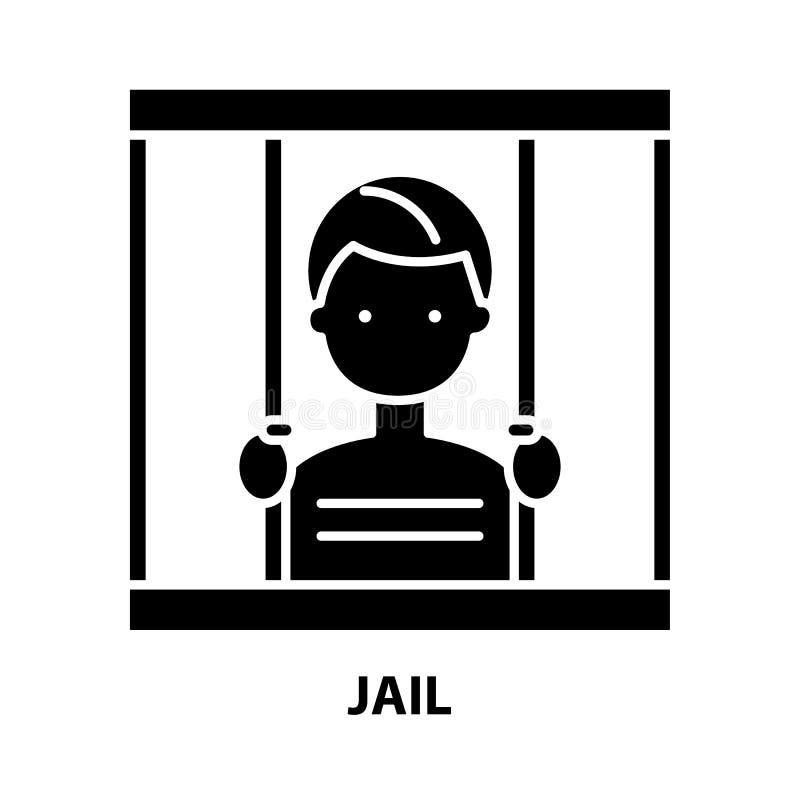 Jail Key Icon, Black Vector Sign with Editable Strokes, Concept ...
