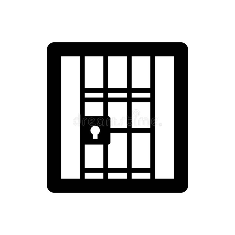 Black Solid Icon for Jail, Prison and Cage Stock Illustration ...