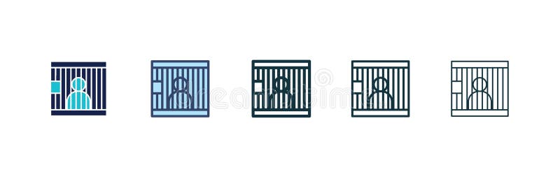 Jail Icon Vector Set on White Background Stock Vector - Illustration of ...