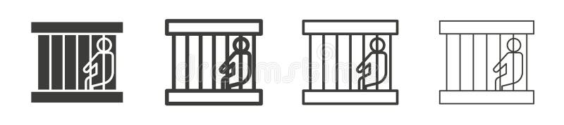 Jail Icon Vector Set on White Background Stock Vector - Illustration of ...