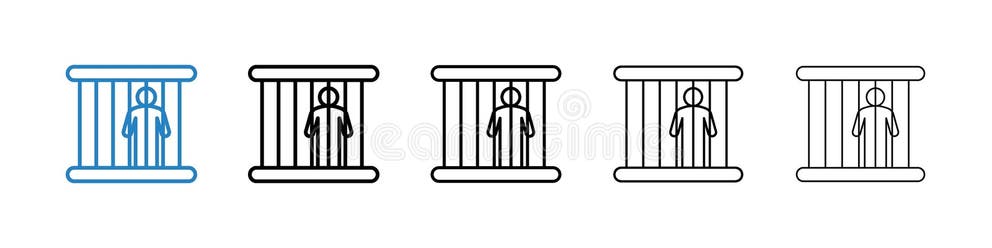 Jail Icon Vector Set on White Background Stock Vector - Illustration of ...