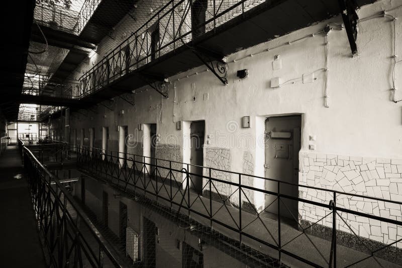 Jail interior stock image. Image of black, light, corridor - 64825147