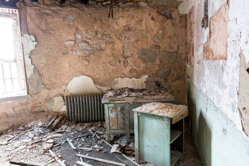 Jail Interior with Rusty Cell. Stock Image - Image of architecture ...