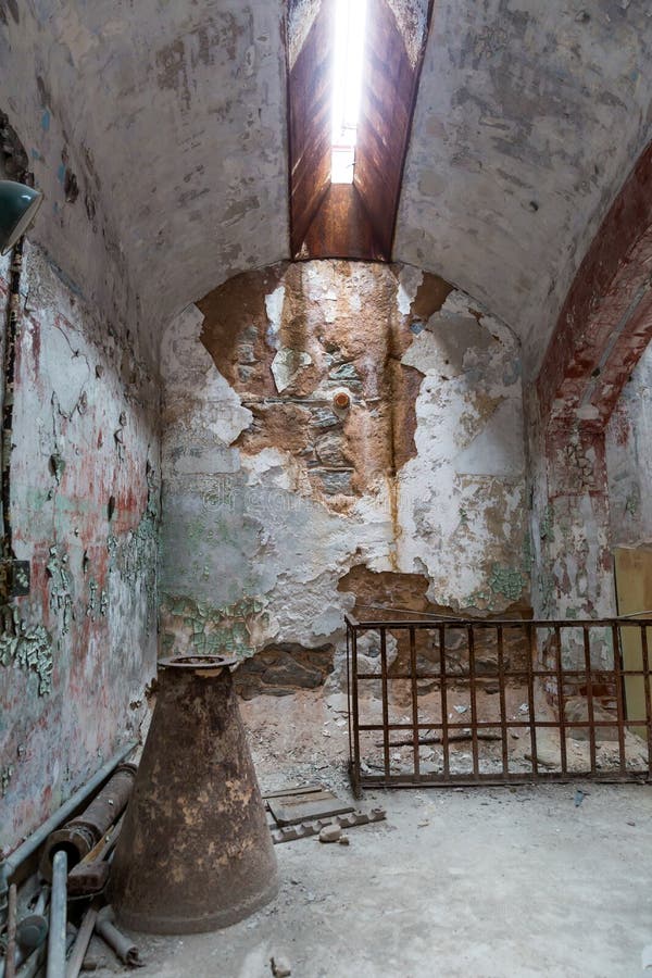 Jail Interior with Rusty Cell. Stock Image - Image of ceiling, cell ...