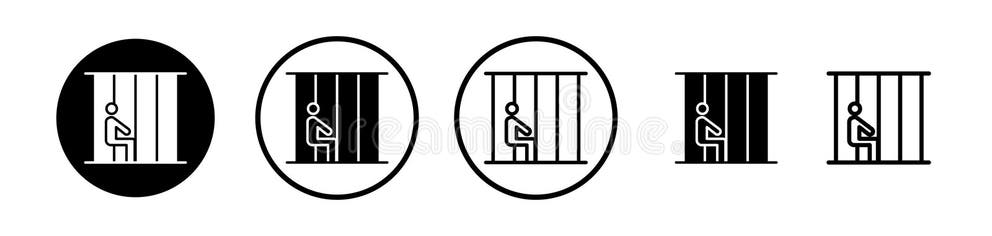 Jail Line Icon Isolated on White Background Stock Vector - Illustration ...