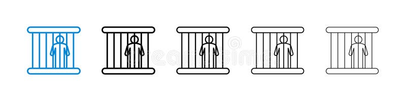 Jail Line Icon Isolated on White Background Stock Vector - Illustration ...