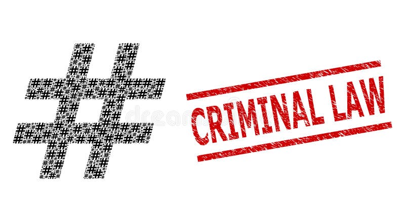 Textured Criminal Record Line Stamp and Collage Crime Coverage Icon ...