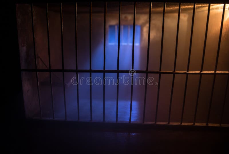 Jail or Prison Cell. Old Grunge Prison Miniature. Dark Prison Interior ...
