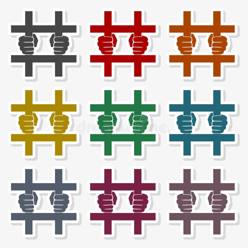 Jailed Icon, Behind Bars Icon - Illustration Stock Illustration ...