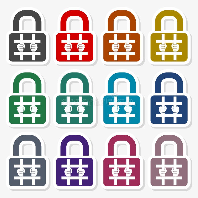 Jailed Icon, Behind Bars Icons Set - Illustration Stock Vector ...