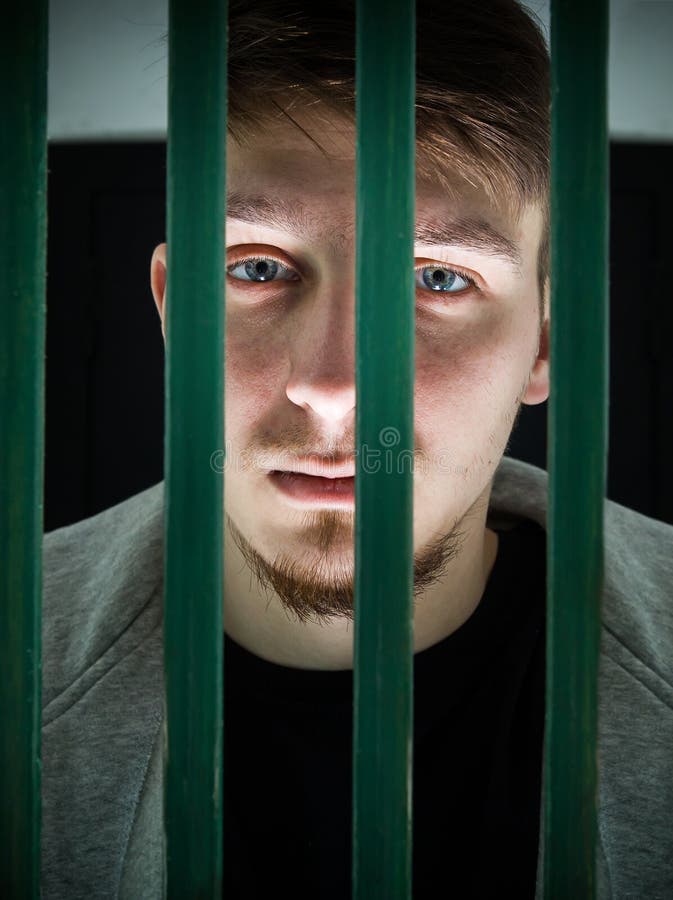 Jailed Young Man stock image. Image of guilty, caucasian - 239988729