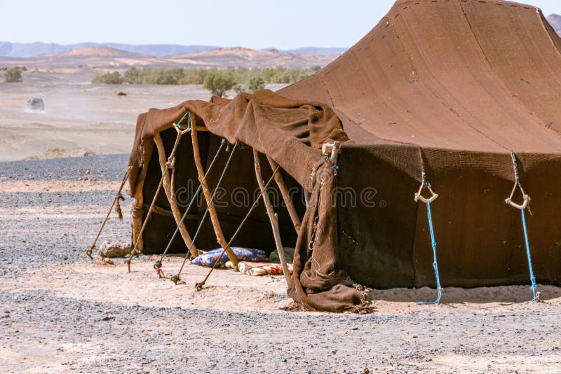 Jaimas Used by Arab Nomads in the Merzouga Desert. Morocco Stock Photo ...
