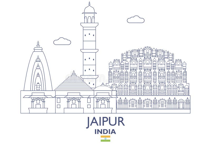 Jaipur India Asia Icon Vector Art Design Skyline Flat City Silhouette ...