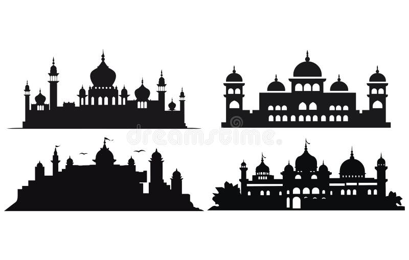 Jaipur India City Skyline Vector Silhouette,Jaipur Skyline Rajasthan ...