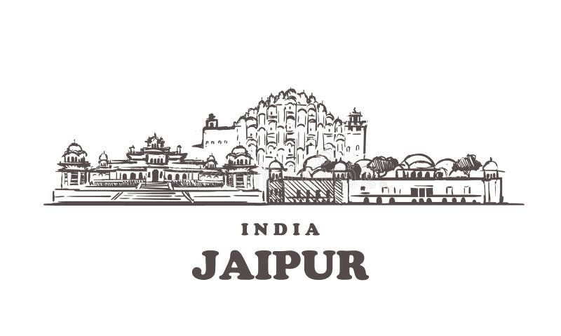 Jaipur India Asia Icon Vector Art Design Skyline Flat City Silhouette ...