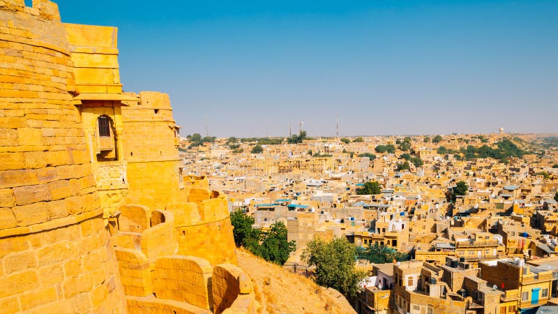 Jaisalmer Fort and Old Desert City in India Stock Image - Image of ...