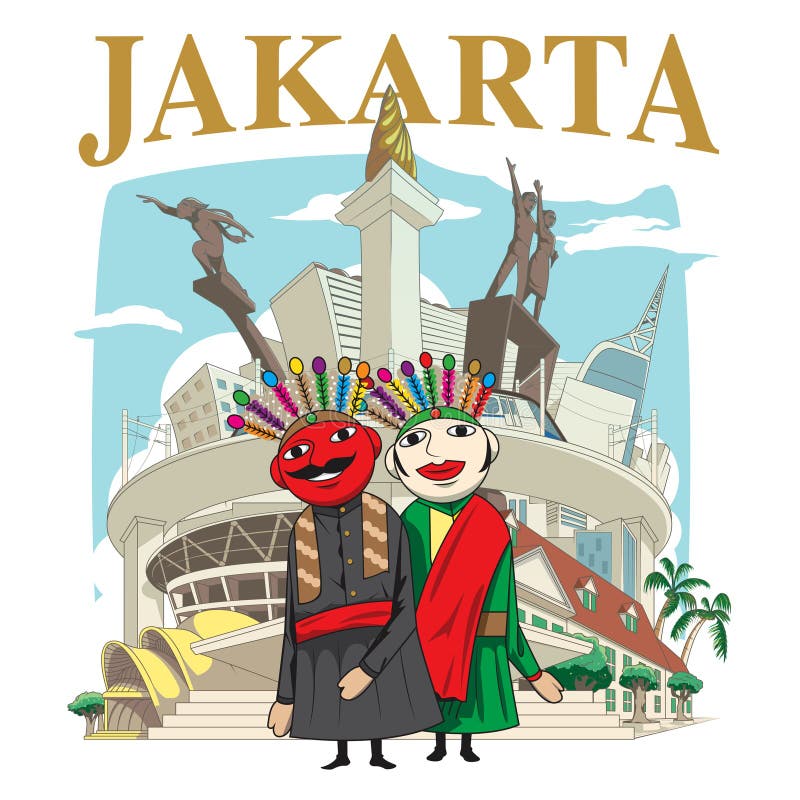 Jakarta City Poster Background Illustration Stock Vector - Illustration ...