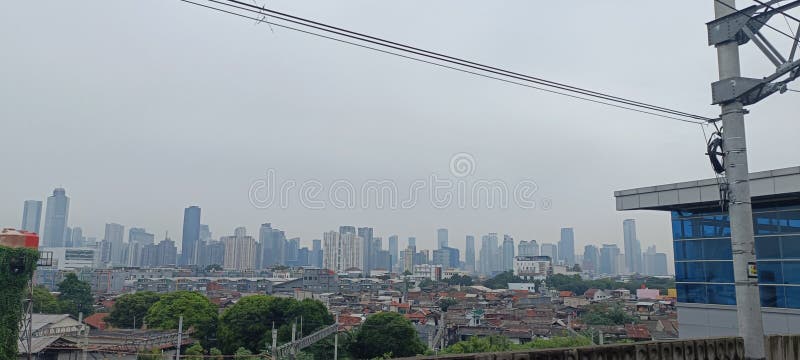 Jakarta City from top stock image. Image of haze, skyscraper - 266067195