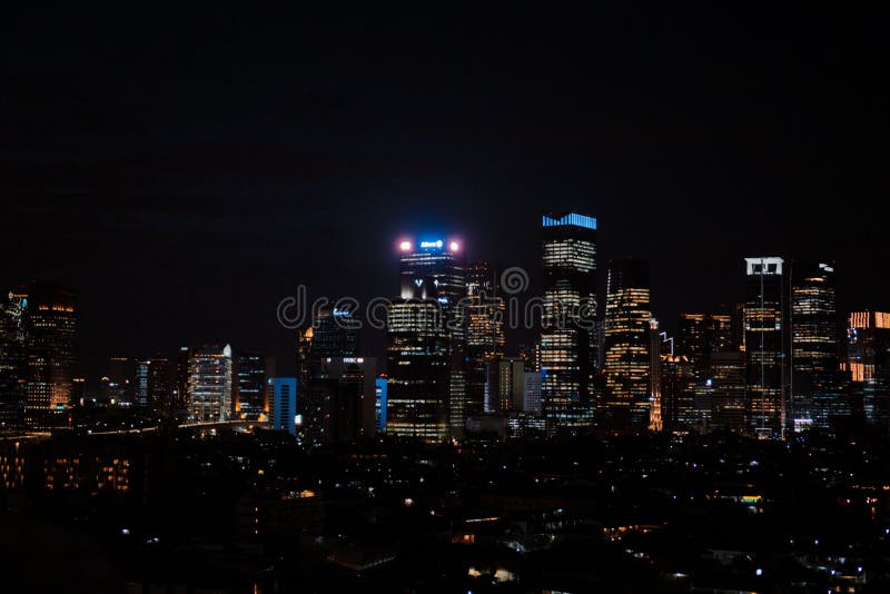 Jakarta Citylight at Night from Above Building Editorial Photography ...