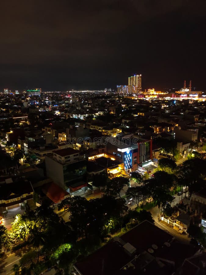 Jakarta Night View with Color and Lights Editorial Photography - Image ...
