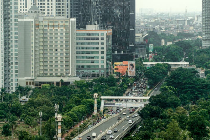 Traffic at Kasablanka Flyover, Jakarta. Editorial Photography - Image ...