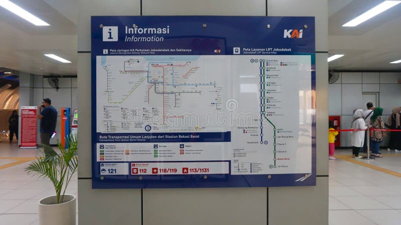 Information Map of the Jakarta LRT Train Route Editorial Image - Image ...