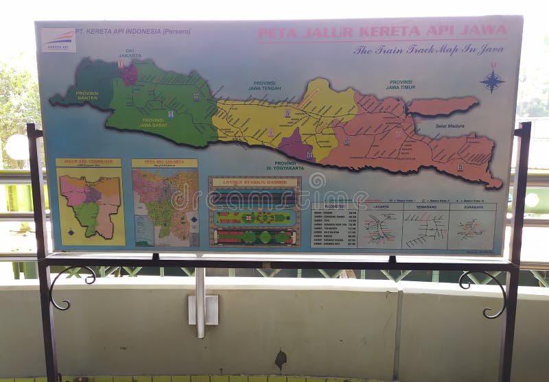 Jakarta - Indonesia October 2023 : Map of Railway Lines in Java ...