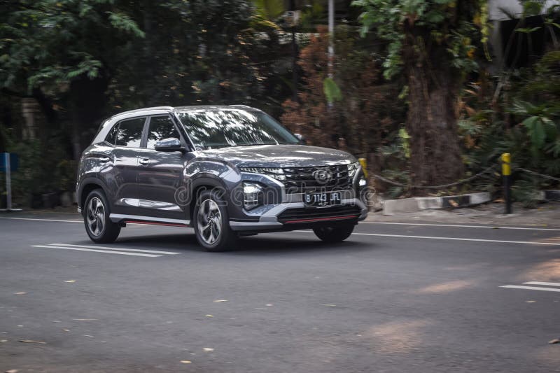 Silver Hyundai Creta Driving Fast on the Road Blurry in Motion ...
