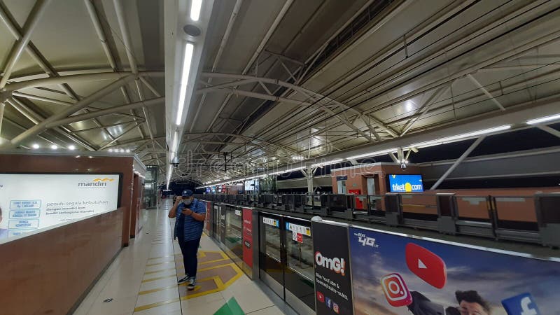 Jakarta Metro Station at Night Editorial Image - Image of transport ...