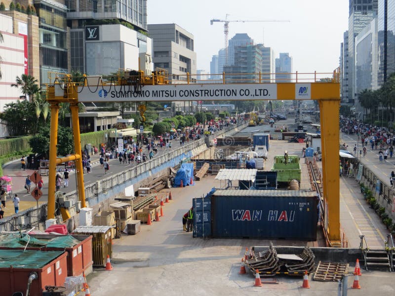 Jakarta MRT Project editorial photography. Image of transport - 95933937