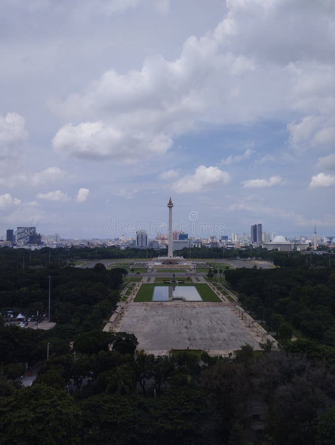Jakarta Nasional Monument Bird Eye View Stock Photos - Free & Royalty ...