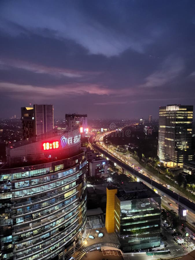 Jakarta Night View editorial stock photo. Image of night - 261773873