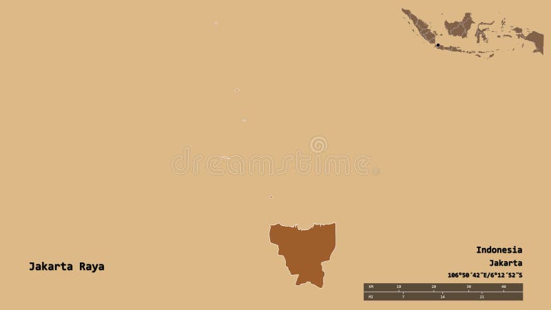 Jakarta Raya, Special District of Indonesia, Zoomed. Pattern Stock ...
