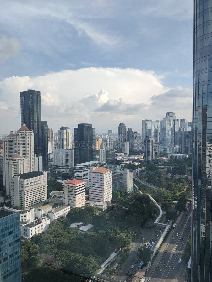 Jakarta sky scraper editorial stock photo. Image of scraper - 303357083
