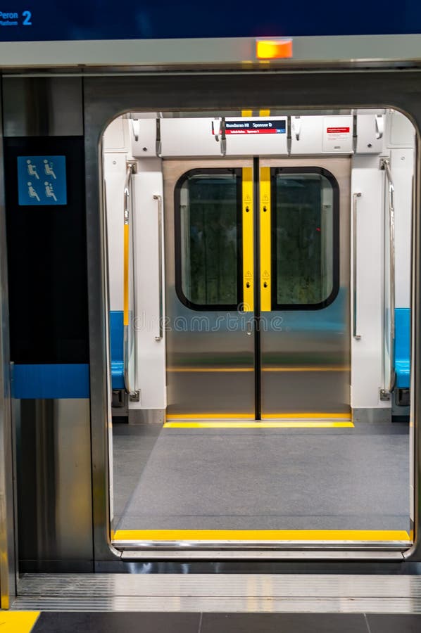 The Jakarta Subway Door Opens Stock Image - Image of enter, jakarta ...