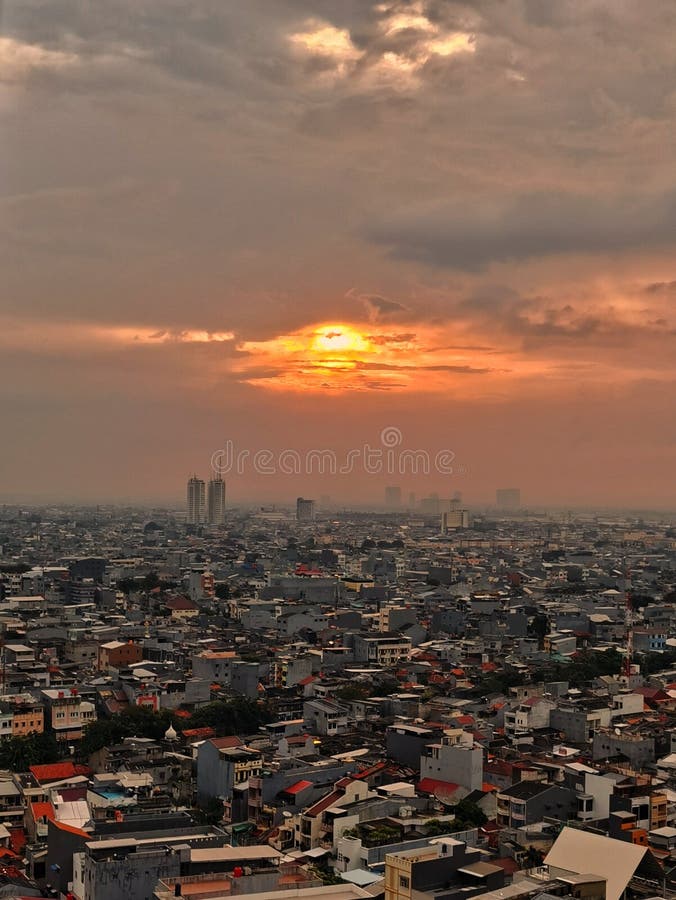 Jakarta sunset stock photo. Image of urban, illuminated - 62956334