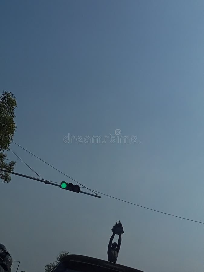 Jakarta Traffic Light on Afternoon Stock Image - Image of traffic ...