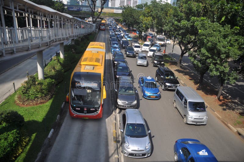 Jakarta Transportation editorial image. Image of busway - 52064035