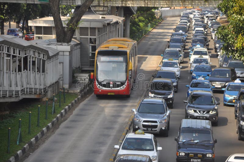 Jakarta Transportation editorial image. Image of busway - 52064035