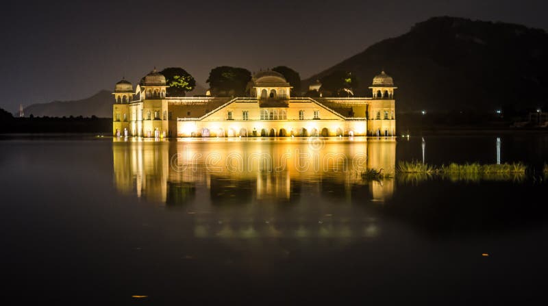 Jal Mahal Jaipur Rajasthan India Night View Stock Image - Image of dusk ...