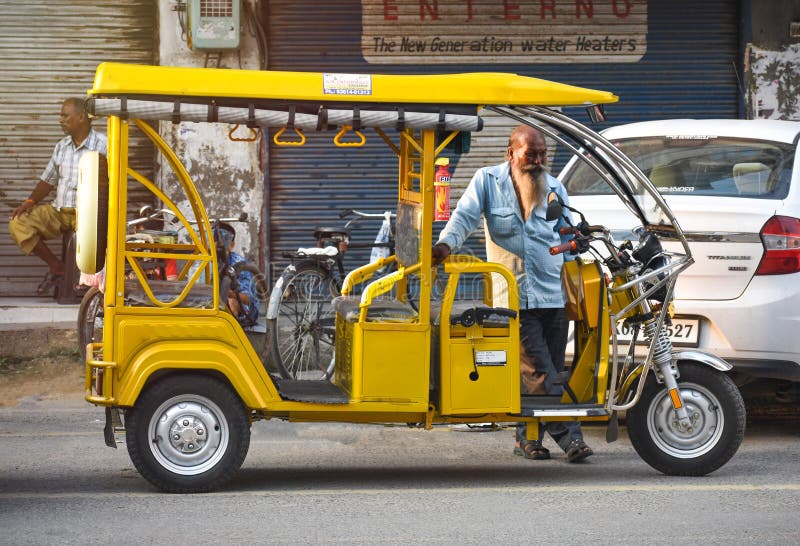 View of an Indian E Auto Rickshaw in Jalandhar, India Editorial Photo ...