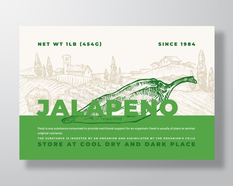 Jalapeno Pepper Label Template. Abstract Vector Packaging Design Layout ...