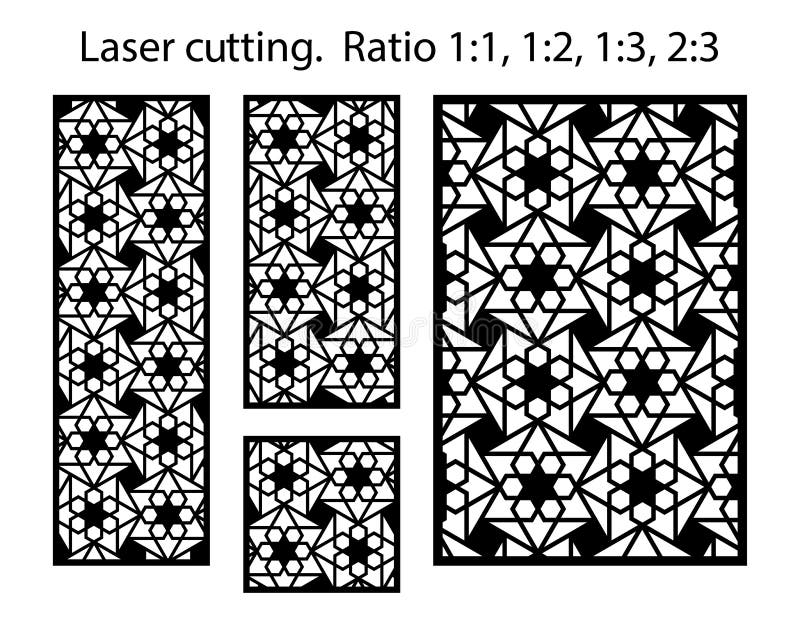 Jali Decorative Vector Panel, Fence, Screen Design. Cnc Template Set ...