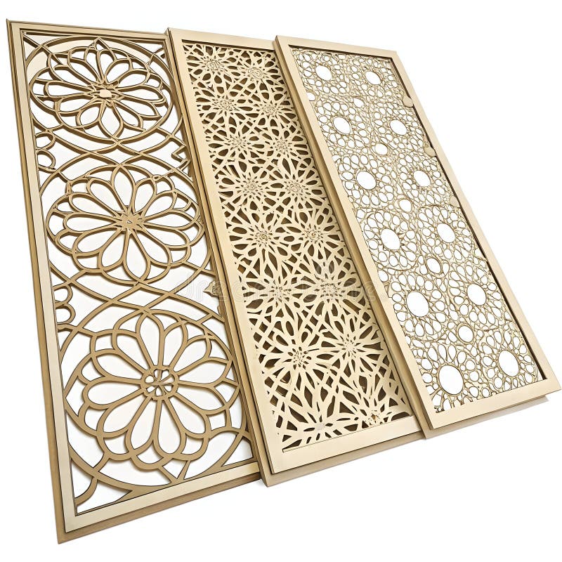 Jali Laser Pattern Panel Set Stock Illustration - Illustration of jali ...