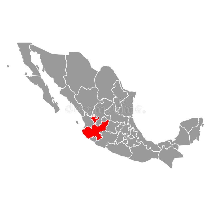 Jalisco of Mexico Map Shape, Travel Web Concept Icon Vector ...