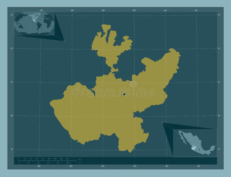 Mexico - Solid Black Silhouette Map of Country Area. Simple Flat Vector ...