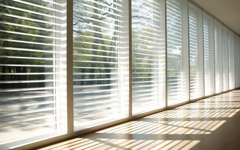 Jalousie Windows Made of Parallel Glass Slats. Stock Illustration ...