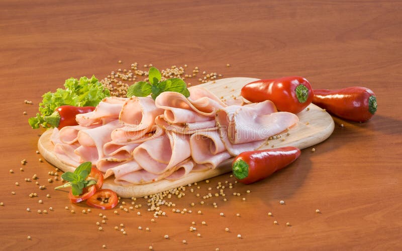 Jamón rebanado foto de archivo. Imagen de corte, carne - 10484474