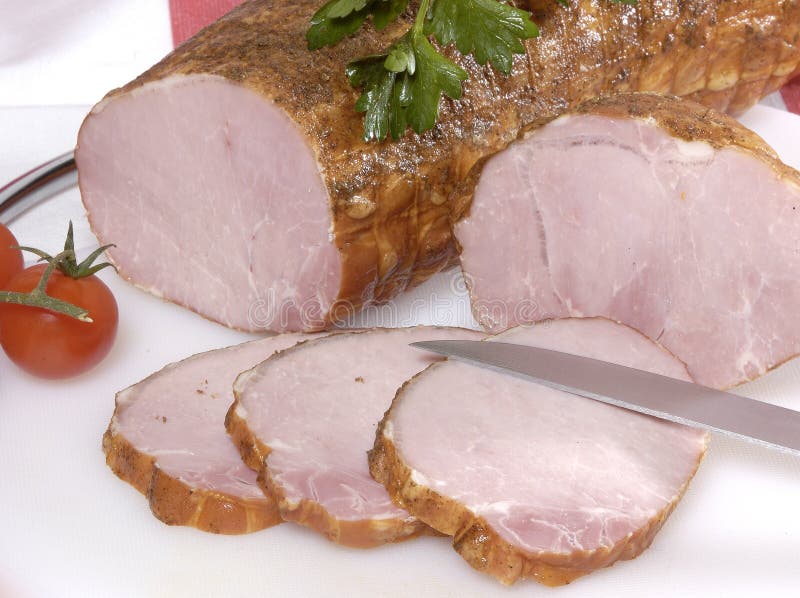 Jamón rebanado foto de archivo. Imagen de lomo, cierre - 18992970