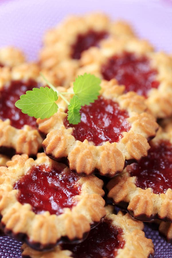 Butter Biscuits With Fruit Jam Stock Image - Image of aroma, appetizing ...